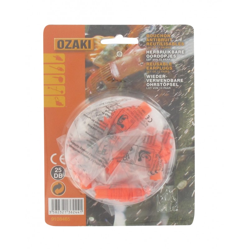 SKIN 10 PAIRES BOUCHONS ANTIBRUIT CAOUTCHOUC REUTI