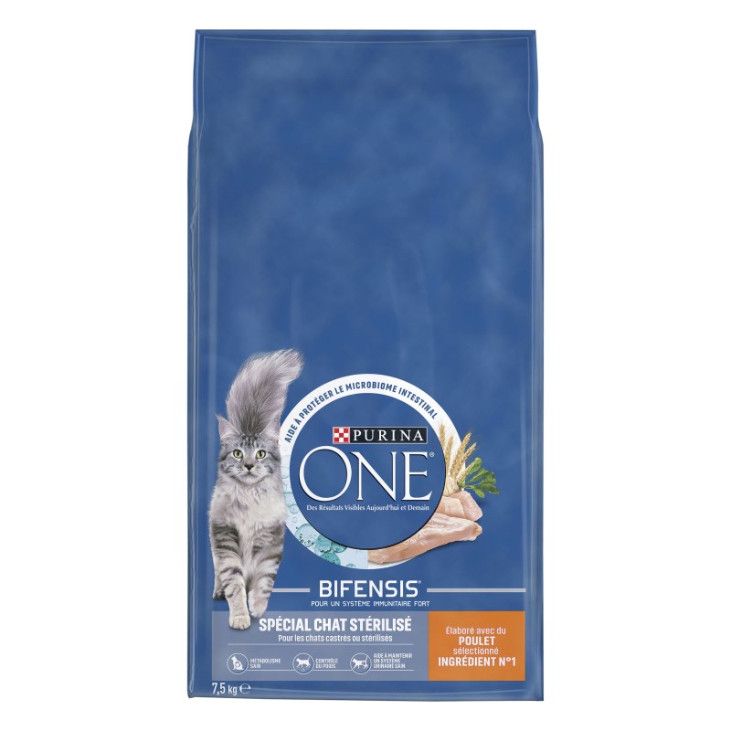 ALIMENT CHAT ONE STERILISED POULET ET BLE 7.5KG